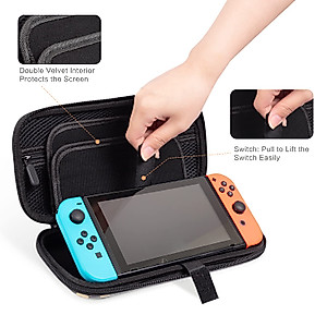 Drodalala Nintendo Switch Carrying Case OLED 2021, Nintendo Switch Case 2017 Girls, 20 Game Card Slots for Nintendo Switch Console Joy-Con, Dockable Heystop Protective Controller Case Accessories