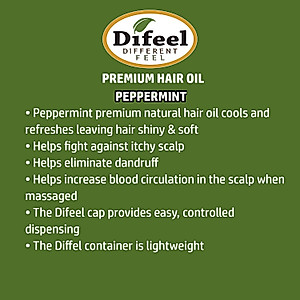 Difeel Premium Natural Hair Oil - Peppermint Oil 2.5 ounce