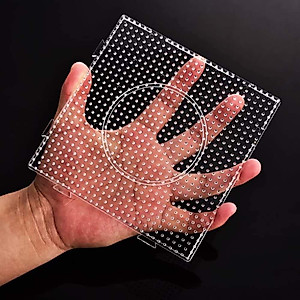 H&W 4PCS 5mm Fuse Beads Boards, Large Clear Pegboards Kits, with Gift 4 Lroning Paper (WA3-Z1)