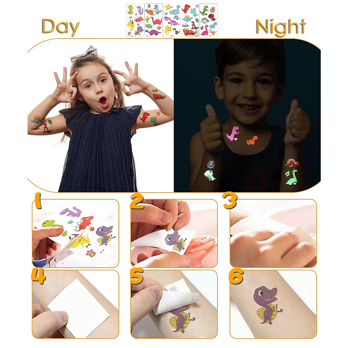 Protado Wooden Match Memory Game for Kids, 24Pc Memory Matching Cards with 5Pc Tattoo Stickers, Educational Memory Matching Game for Pre-Kindergarten Early Learning Development Kids-Dinosaur