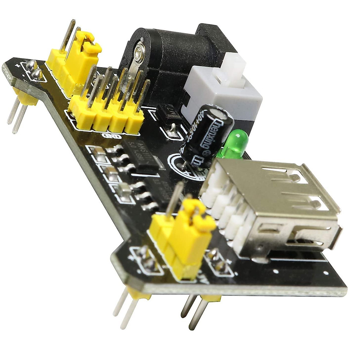 SQXBK 1-Pack MB102 Breadboard Power Supply Module and 9v Battery Clip with 2.1mm X 5.5mm Male DC Plug Assortment Kit for Arduino