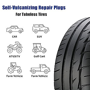 LOGOL Tire Plugs Heavy Duty (4", 30pcs).Tire Repair Strings for Puncture Repair are Suitable for Tubeless Tires Car, Light Truck, Motorcycle, ATV, UTV. etc.…
