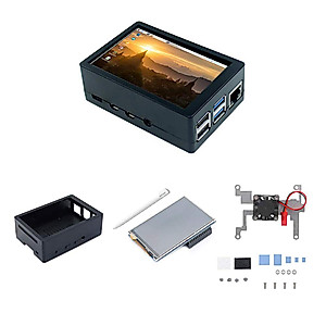 Treedix 3.5inch TFT Touch Screen Module 50Hz 320x480 Resolution LCD Display with Touch Pen ABS Case and Cooling Fan Compatible with Raspberry 4B Pi4