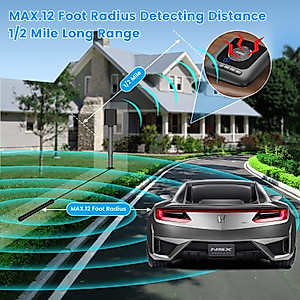 Chtoocy 1/2 Mile Upgrade Wireless Driveway Alarm, Motion Alarms for Cars with Long Range Base Station, Weatherproof Driveway Alert, Only Detect Vehicles, Pass Animals and People