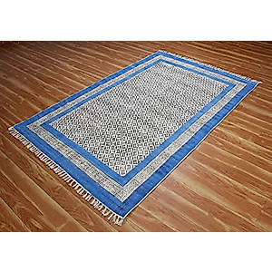 Blue Garden yoga mat Custom size rug Dining room rug Outdoor patio rug Indian handmade rug Square cotton rug Hallway runner rug Stair runner rug Rug for kitchen