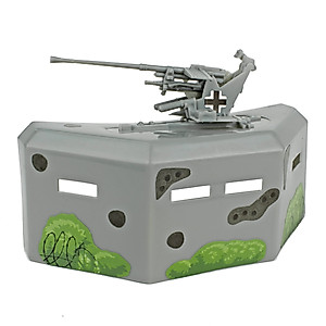 BMC WW2 Pillbox Bunker Defense with Artillery - 1:32 Plastic Army Men Accessory