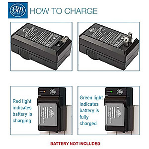 BM DMW-BLG10 Battery Charger for Panasonic Lumix DC-G100 DC-ZS80 DC-GX9 DC-LX100 II DC-ZS200 DC-ZS70 DMC-GX80 DMC-GX85 DMC-ZS60 DMC-ZS100 DMC-GF6 DMC-GX7K DMC-LX100K Cameras - DMW-BTC9 Replacement