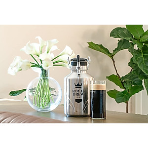 The Original Royal Brew Nitro Cold Brew Coffee Maker - Gift for Coffee Lovers - Coffee Shop Quality Nitro Coffee at Home - 64 oz Home Keg Growler, Nitrogen Gas System Coffee Dispenser Kit