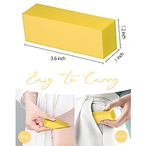 Maryton Nail Buffer Fine Grit Finishing Block, 240 Grit Professional Yellow Buffing Blocks for Natural Nails - Buff Nails Prior to Application of Gel Polish, Nail Lacquer, 5 Count