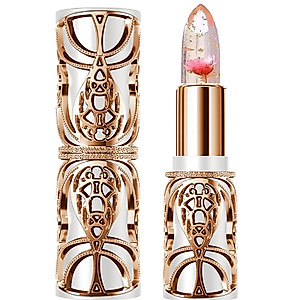 Rosarden Crystal Jelly Flower Color Changing Lipstick, Long Lasting Lip Balm for Women, Flower Lip Gloss Jelly Lip Stain, Korean Tinted Lip Balm,Temperature & PH Color Changing Lipstick