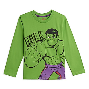 Marvel Avengers Hulk Black Panther Spider-Man Little Boys 3 Pack T-Shirts Multicolored 7-8