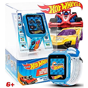 Hot Wheels Interactive Kids Smartwatch – Touchscreen Watch with Camera, Games, Voice Recorder, Step Tracker, Alarm & Timer – Racing-Inspired Design, USB Rechargeable – Fits Wrists 5.5" to 8"
