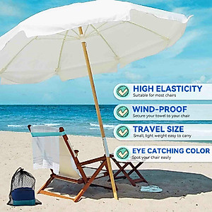 4 Pack Towel Bands, Towel Craber for Pool & Cruise Chairs, Beach Towel Clips,Towel Holder for Cruise Chairs Accessories, Perfect Alternatives for Towel Clips (2PCS Blue + 2PCS Turquoise)