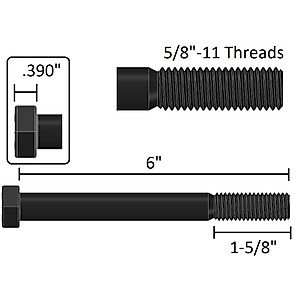 FA HBG8-5/8-11X6-5/8''-11 Grade 8 Bolt 6'' Long - Plain