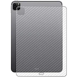 For iPad Pro 2020 & 2021 & 2022 12.9-inch Back Screen Protector 3D Carbon Fiber Ultra Thin Protective Film-2 Packs-Transparent