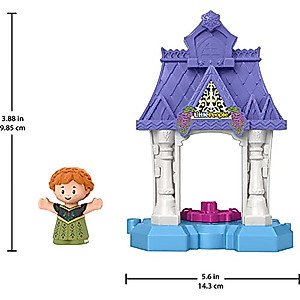 Fisher-Price Little People Toddler Toy Disney Frozen Anna in Arendelle Portable Playset with Figure for Ages 18+ Months