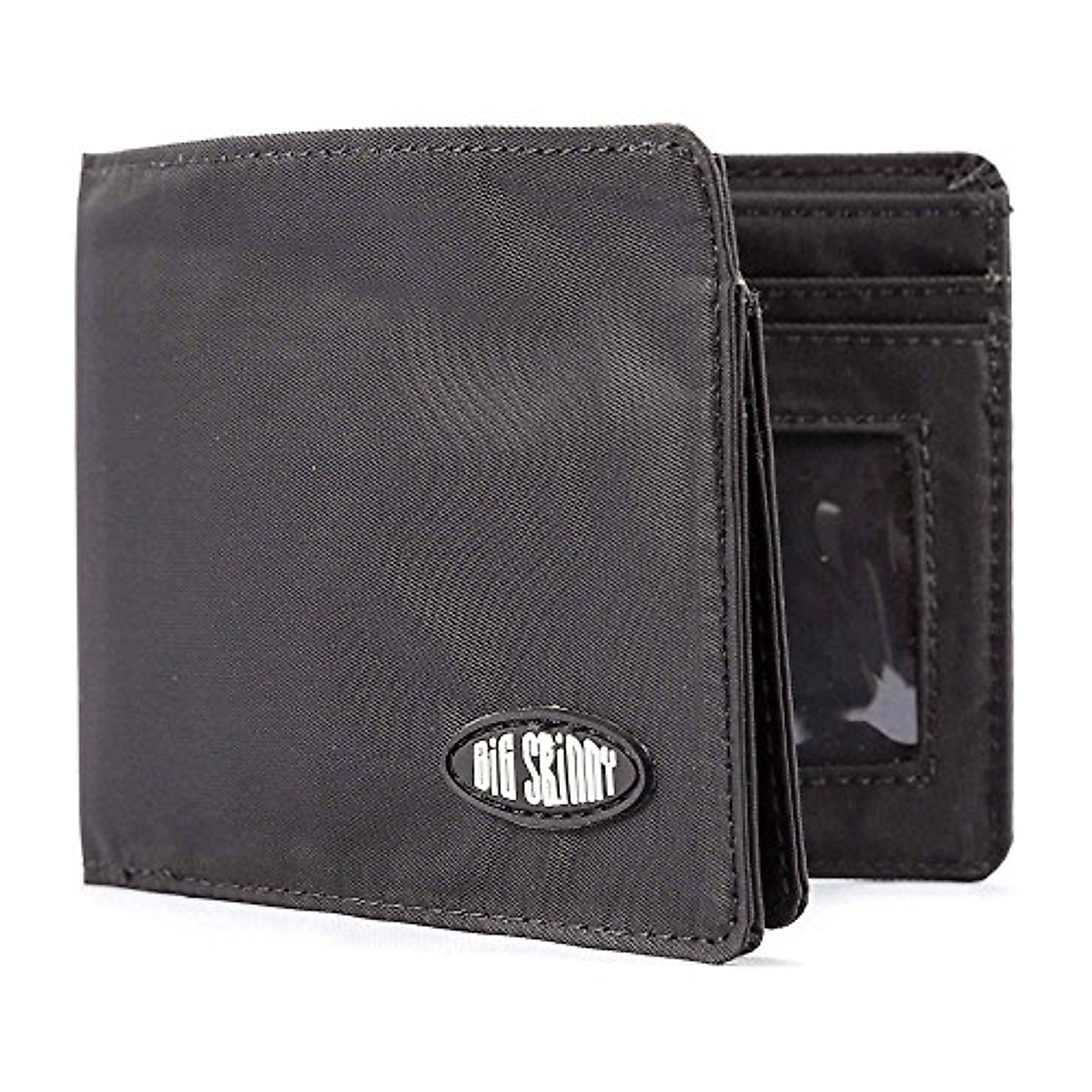 Big Skinny Men's L-Fold Passcase Slim Wallet, Holds Up to 30 Cards, Black