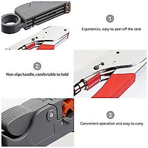 2 Pcs Coax Cable Crimper Coaxial Compression Tool Kit Wire Stripper Hand Tool