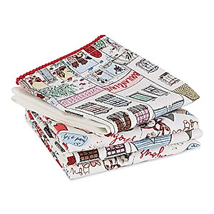 DII I Love Paris Collection Kitchen, Dishtowel Set, 18x28, Eiffel Tower, 4 Piece