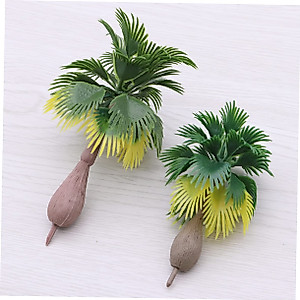 VILLCASE 30 Pcs Landscape Coconut Model Trees Faux Plant Mini Garden Accessories Rainforest Decor Model Railroad Scenery Supplies Miniature Home Decor Green Model Tree Set Supplies Palm