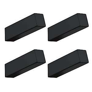 JQK Bathroom Towel Hook Black, 304 Stainless Steel 0.8mm Coat Robe Clothes Hook for Bathroom Kitchen Garage Wall Mounted (Pack of 4), Matte Black, RH220-PB-P4