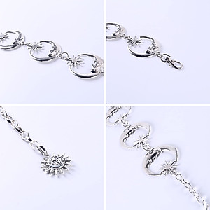 JKJF Moon Belt Chain Metal Waist Chain Jeans Chains Fashion Body Jewelry for Women Ladies Girls – Style 4 Silver