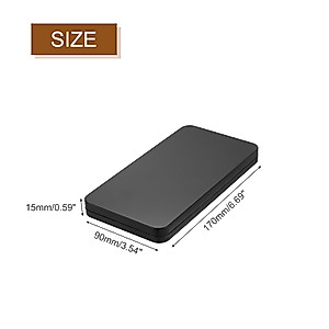 uxcell Metal Tin Box Containers, 6.7x3.5x0.6 Inch Black Mini Portable Metal Rectangular Empty Hinged Tins Box with Lid for Home Storage Organizer