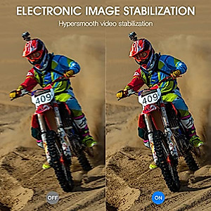 GAMSOD 4K60FPS 20MP WiFi Action Camera with Front LCD & Touch Rear Screens, 131 Feet Waterproof, Stabilization, EIS 2.0, Remote Control Outdoor Sports Camera, Vlog Underwater Camera with 2X Batteries