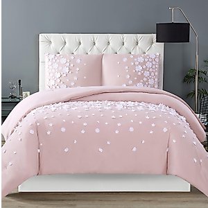 Christian Siriano Confetti Flowers Duvet Set King, Blush