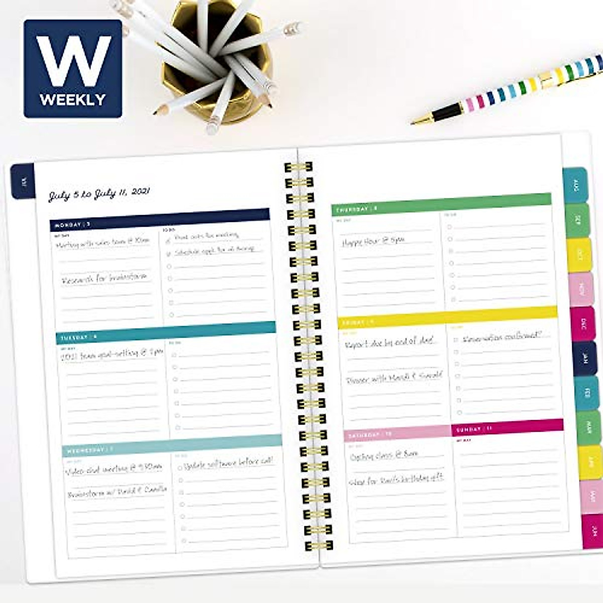 Academic Planner 2021-2022, Simplified by Emily Ley for AT-A-GLANCE Weekly & Monthly Planner, 5-1/2" x 8-1/2", Small, Customizable, for School, Teacher, Student, Pineapple (EL64-201A)