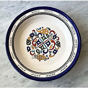 ARTKISH Hand Painted Moroccan Ceramic Tagine Cooking Pot Cookware for Cook and Serving - Pottery Tajin Dishware Perfect Housewarming Gift. (35cm = 14 inch)