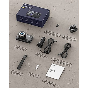 iZEEKER Dash Cam 4K, 2160P/1080P Dash Camera for Cars, WDR Night Vision Car Camera with Emergency Recording, Parking Monitoring, G-Sensor, 32GB MicroSD Card