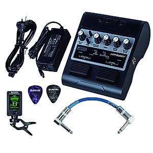 Electric Guitar Amplifer,Portable Electric Guitar Effect AMP,Amp & Pedal All-in-One Guitar Amp 2x4Watt Rechargeable Practice Amp for Playing at Home Or Travel(Black)