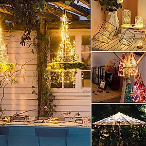 E-Universal Solar String Garden Lights, 300 LED 8 Modes Solar Lights, Fairy String Lights, Auto on/Off, IP44 Waterproof Lights for Patio, Garden, Home, Party, Tree, Wedding, Decoration Lighting