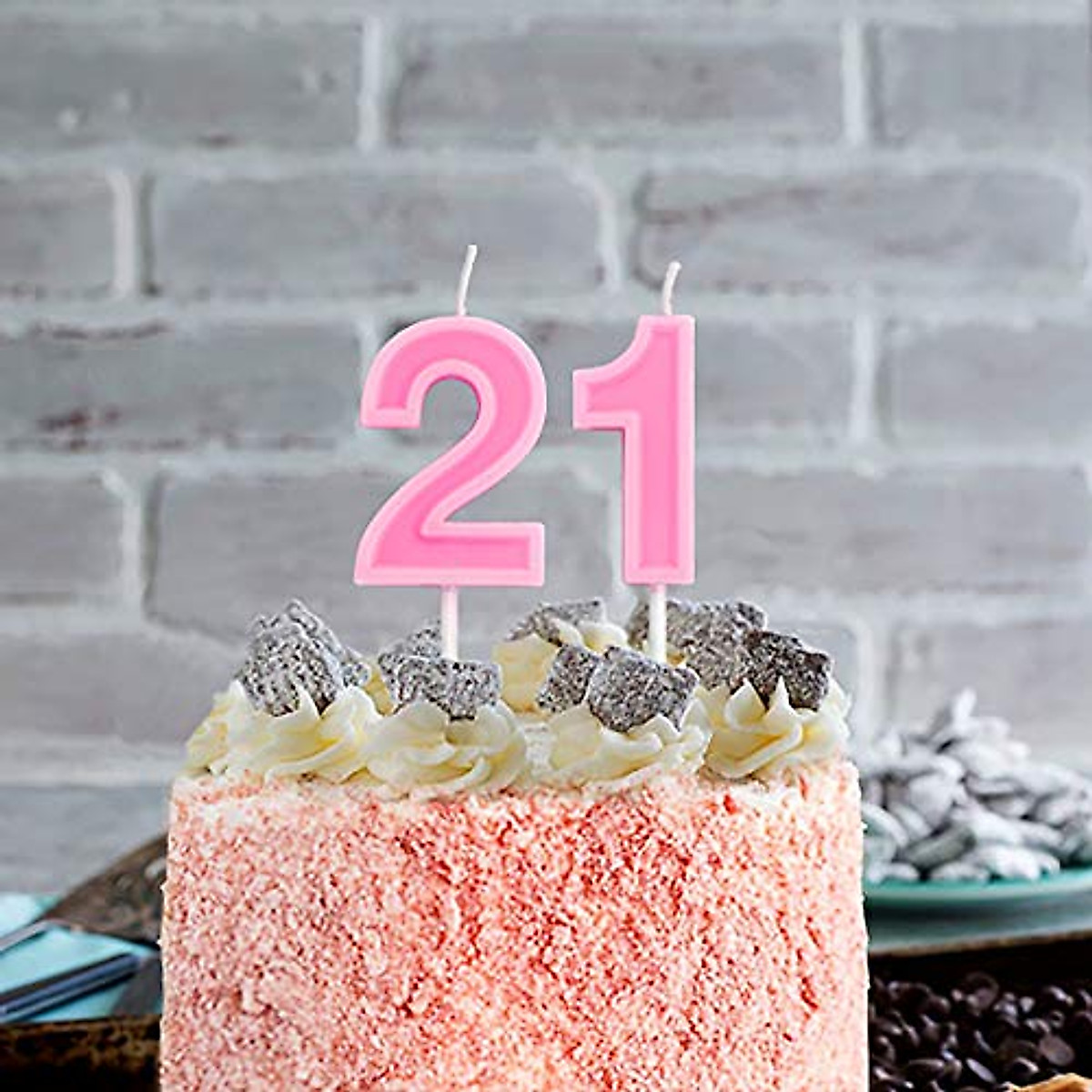 Dobmit Birthday Candle Numbers Cute Pink Happy Birthday Candle, Number 2