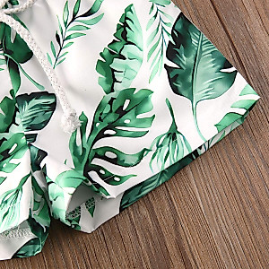 Toddler Baby Boys Swim Shorts Coconut Tree and Leaves Print Swimming Trunk Kids Boy Waves Swimwear (Palm, 6-12 Months)