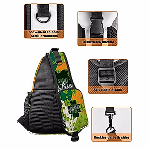 Prime Leader Sling Bag Crossbody Sling Backpack St. Patrick'S Day Clover Waterproof Chest Bag Daypack Shoulder Bag for Hiking Walking Travel
