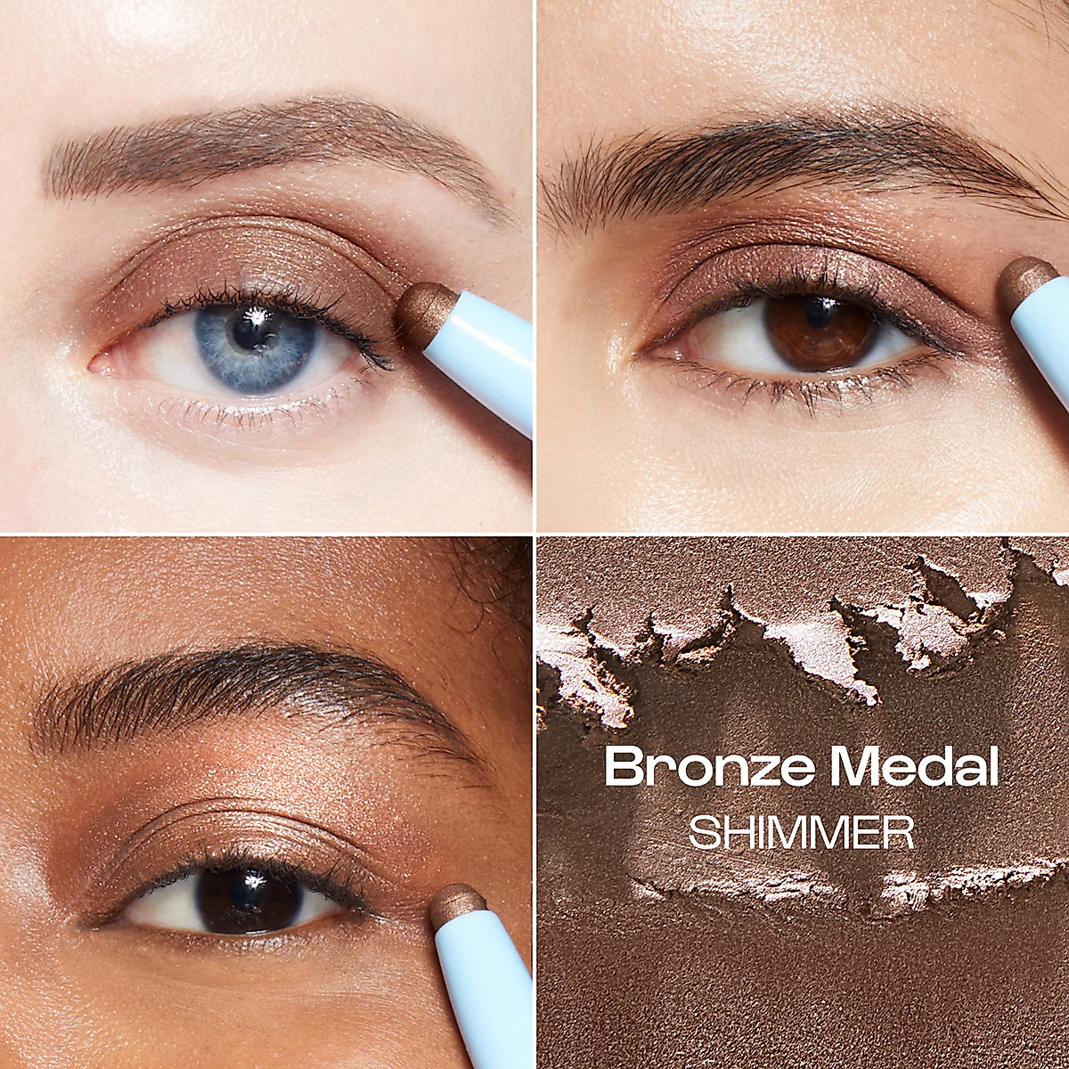 ALLEYOOP 11th Hour Cream Eye Shadow Sticks - Bronze Medal (Shimmer) - Award-winning Eyeshadow Stick - Smudge-Proof and Crease Proof for Over 11 Hours - Easy-To-Apply and Compact for Travel, 0.05 Oz