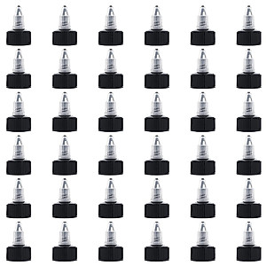 OLYCRAFT 36pcs Squeeze Bottle Cap 24/410 Natural Twist Top Caps Black Replacement Caps Twist Top Cap Bottle Dispensing Caps Bottle Lid Replacement Caps for Squeeze Bottles Glue Bottles Dispensing Cap