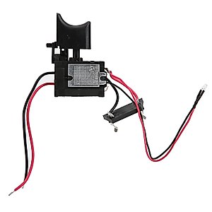 Cordless Drill Trigger Switch, 7.2 V-24 V Lithium Battery Drill Speed Control Drill Switch Replacement with Small Light for Electric Hand Drill