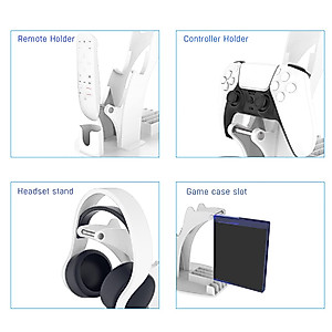 OSALADI Headphone Storage Bracket Multifunction Storage Bracket Anti- Slip Game Console Disc Headset Storage Rack Headphone Storage Shelf