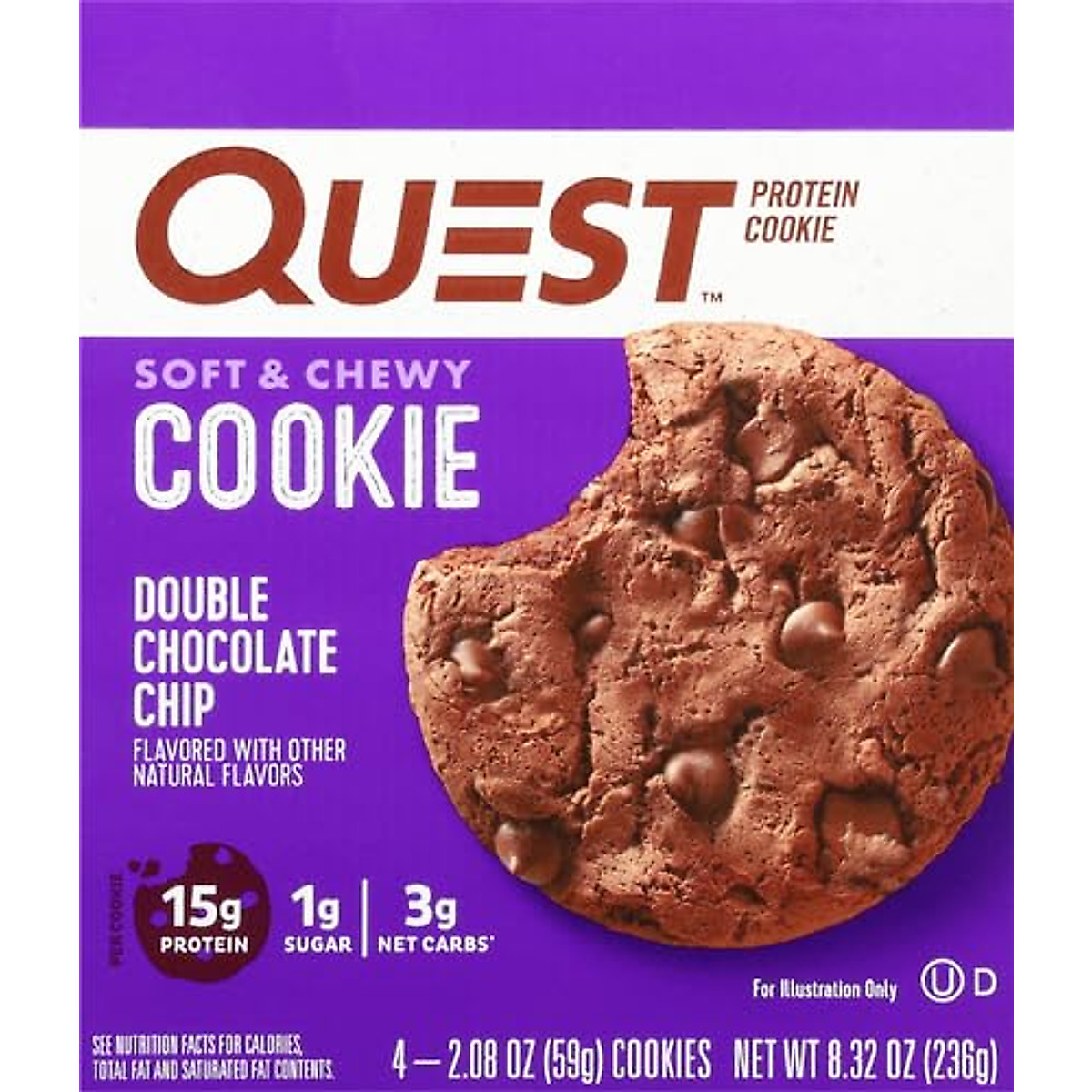Quest NUTRITION Double Chocolate Chip Protein Cookie, 4 CT
