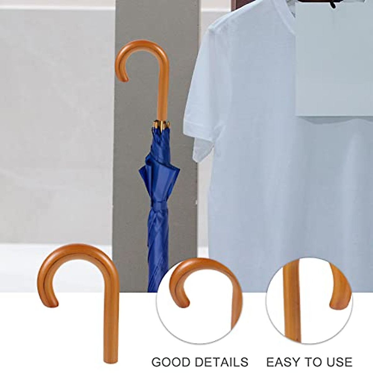 Replacement Handle for Rain Umbrella Umbrella J Handle Umbrella Grip Replacement Compact Outdoor Rain Umbrella Curved Handle Grip Light Brown