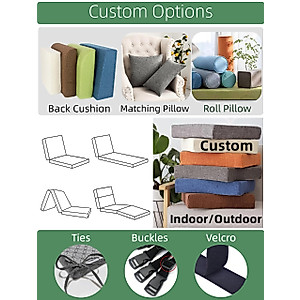 SINCERE Custom Outdoor Bench Cushion, Patio Furniture Cushions, Non-silp Waterproof Seat Cushions, Personalized Garden Cushion Seat, Bespoke Bench Pad(Custom SizeColor), Waterproof-Dark Blue