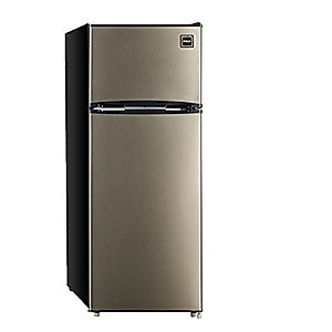 RCA RFR725 2 Door Apartment Size Refrigerator with Freezer, Stainless,7.5 cu ft