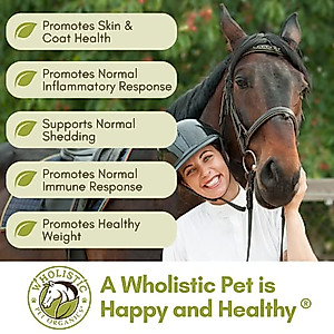 Wholistic Pet Organics Flaxseed Oil: Organic Flaxseed Oil for Horses -Flax Oil Horse Supplement with Antioxidant Rich Rosemary and Omega 3, 6 Fatty Acids for Cardio, Immune, Skin and Coat Health-16 Oz