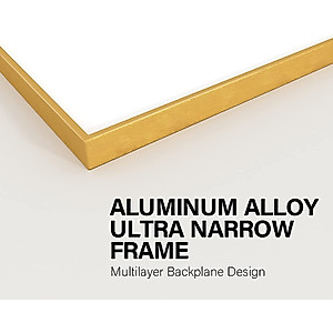 OBIOZZ Bedroom Floor Standing Mirror Full Length Mirror 60 × 16 Inches, Gold Standing Body Mirror, Floor Mirror, Standing Hanging or Leaning