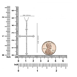 ARAIYA FINE JEWELRY 10K White Gold Round-shape Diamond Cross Pendant with Sterling Silver Rope Necklace (1/3 cttw, I-J Color, I2-I3 Clarity), 18''