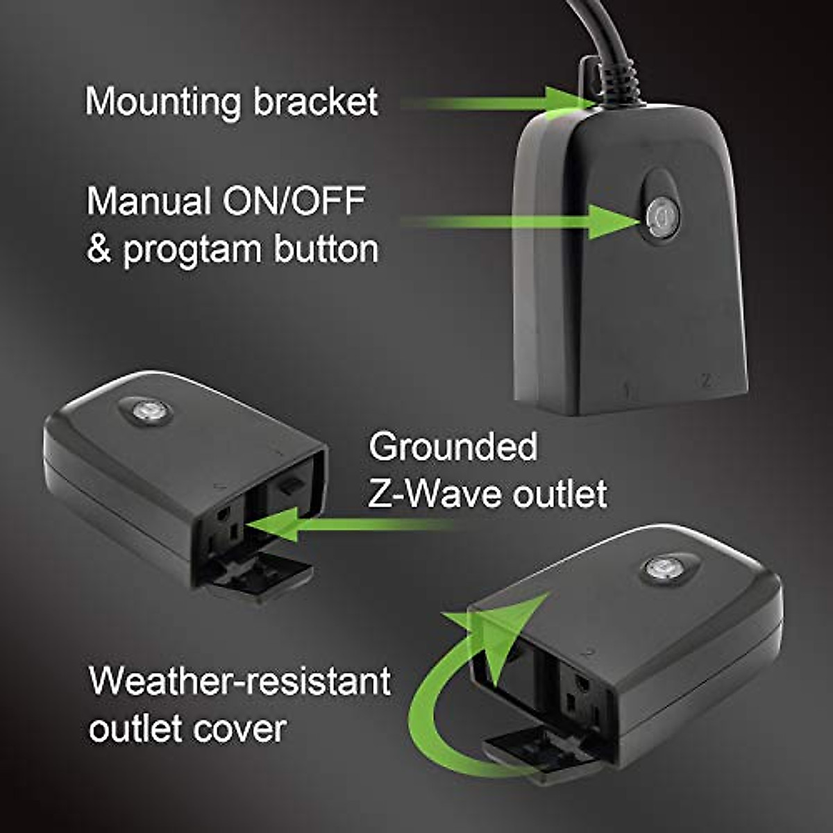 Smart Outdoor Plug, Smart WiFi Outdoor Plug Compatible with Alexa, Google Home and IFTTT, 2 Outlets, Timer and Remote Control, IP55 Waterproof, Smart Outdoor Switch with Energy Monitoring - Black