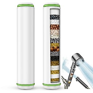 Pweran Shower Filter for Handheld Shower Head, 2 Pack 18 Stage Replacement Filters for Hard Water Remove Chlorine and Harmful Substances